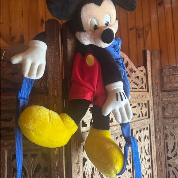 Disney | Toys | Disney Mickey Mouse Plush Backpack Red Yellow Blue In ...
